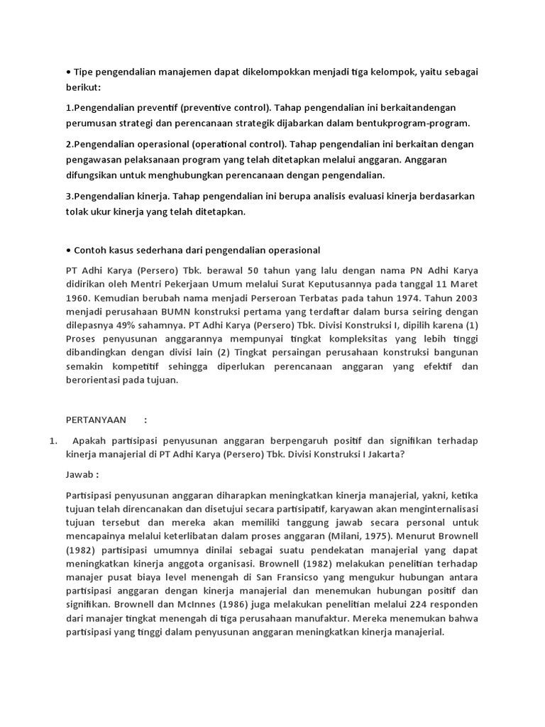 Tipe-Tipe Pengendalian | PDF