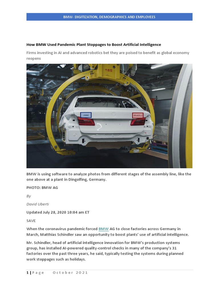 BMW's AI and Workforce Innovations | PDF | Automation | Artificial ...