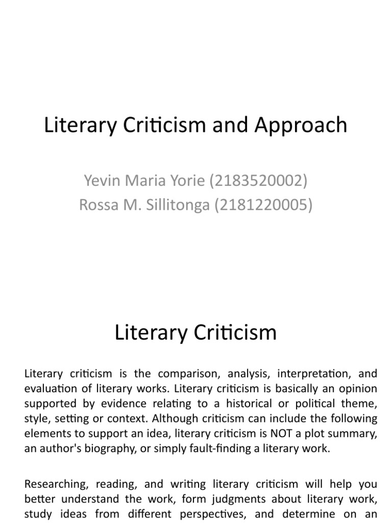Literary Criticism | PDF | Criticism | Literary Criticism