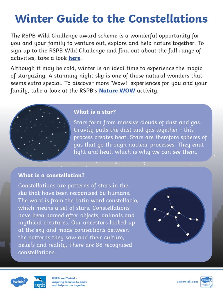 Winter Guide To The Constellations: What Is A Star? | PDF ...