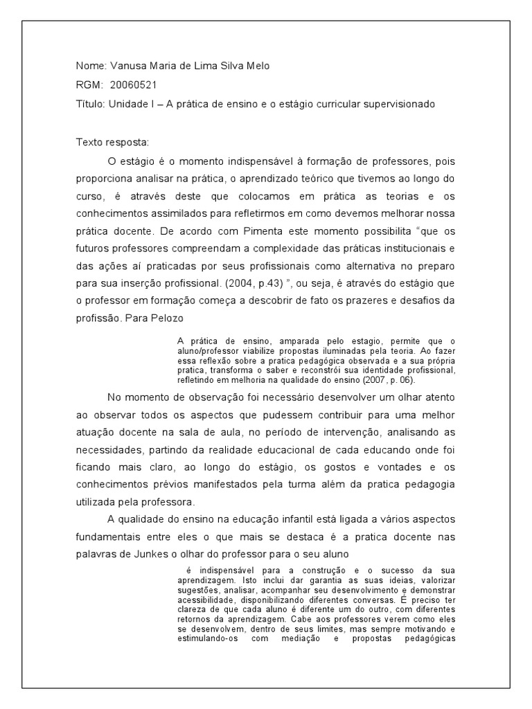 Atividade I Corrigida | PDF | Pedagogia | Aprendizado