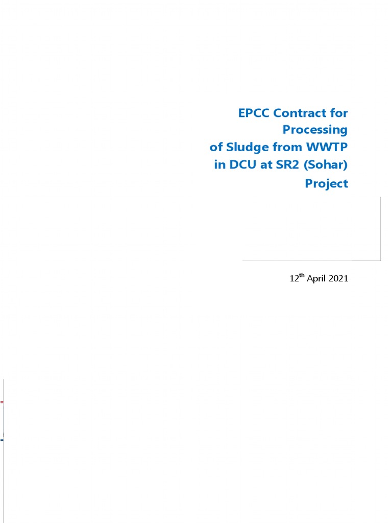 EPCC Contract For Processing of Sludge From WWTP in DCU at SR2 (Sohar ...