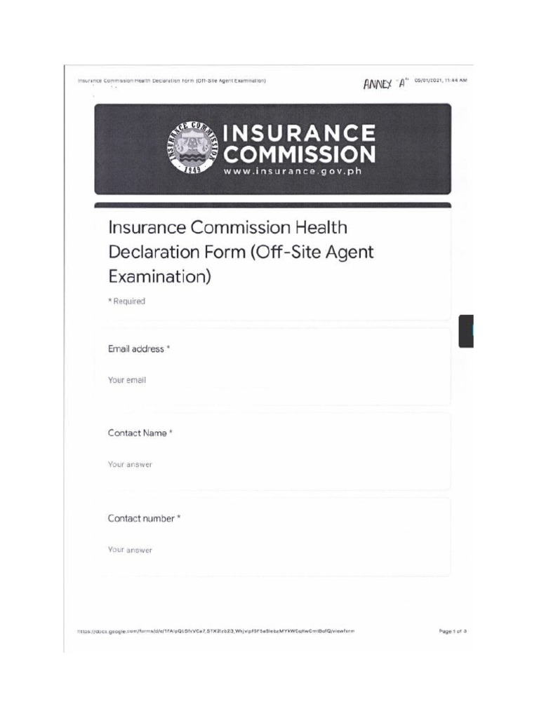 IC Health Declaration Form | PDF