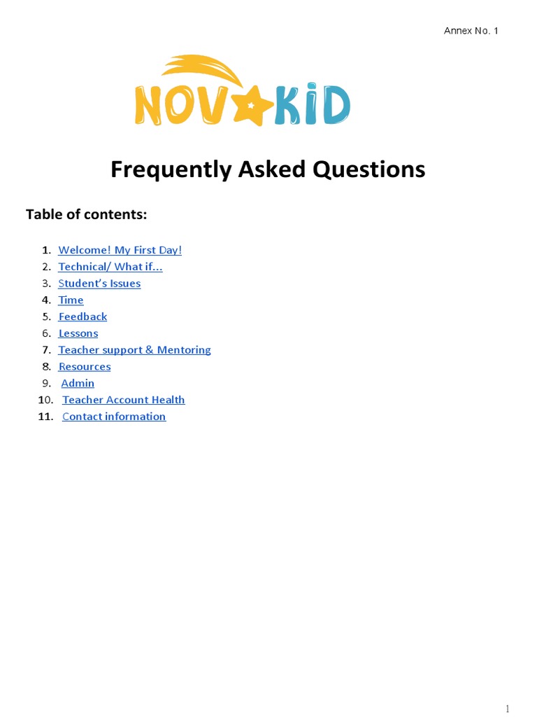Frequently Asked Questions For Novakid Teachers | PDF | Teachers | Internet