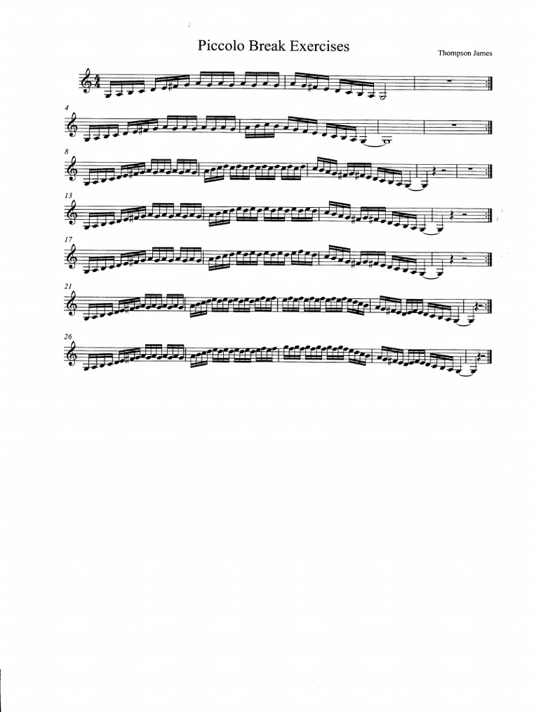 Thompson - Piccolo Trumpet Exercises | PDF