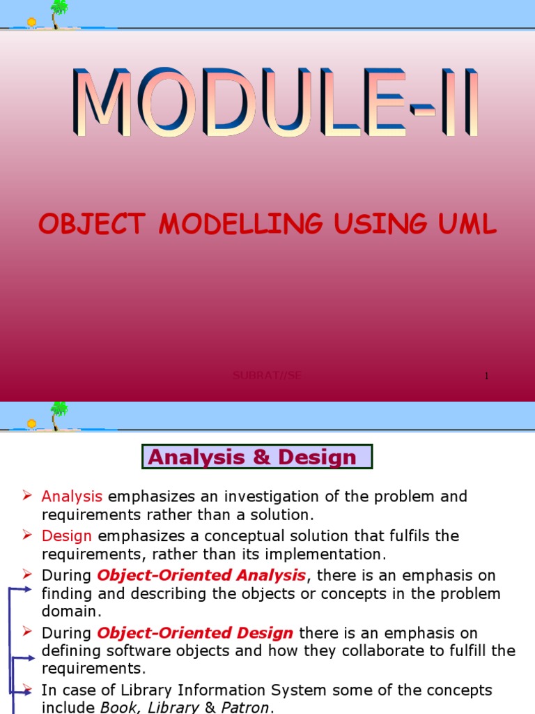 Object Modelling Using Uml Subratse Pdf Class Computer