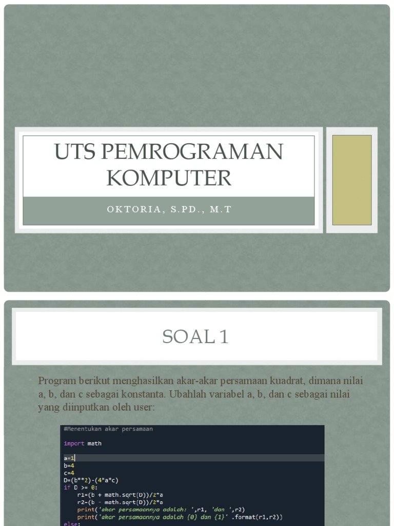 UTS Pemrograman Komputer | PDF | Komputer