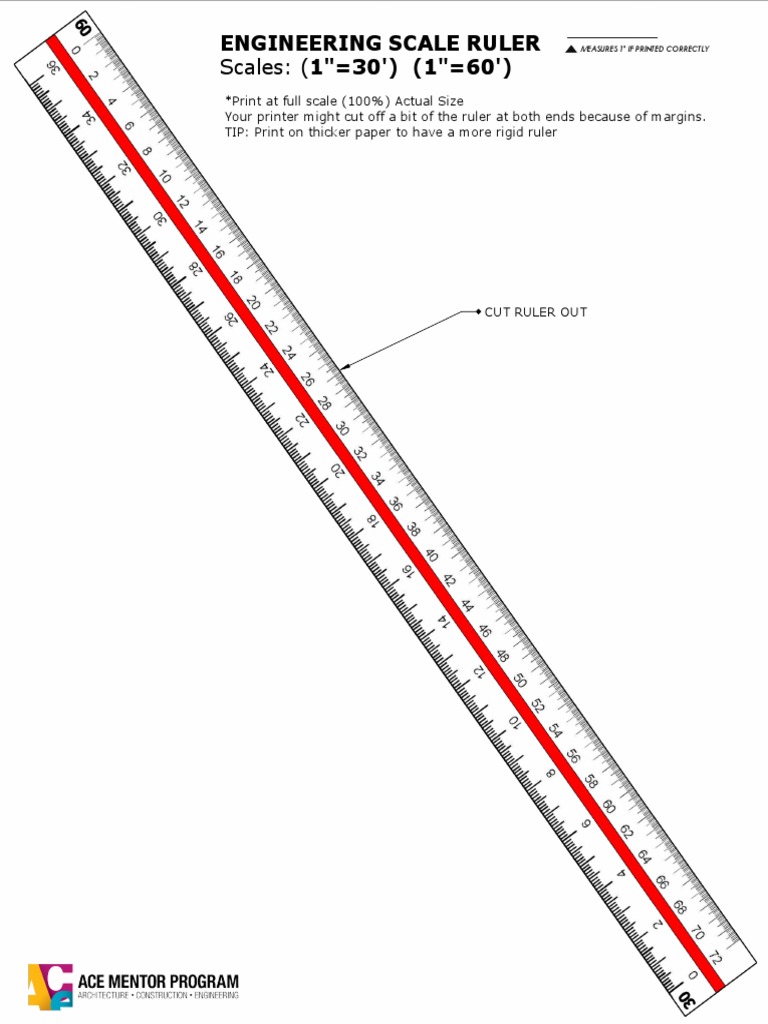 Scales: (1" 30') (1" 60') : Engineering Scale Ruler | PDF