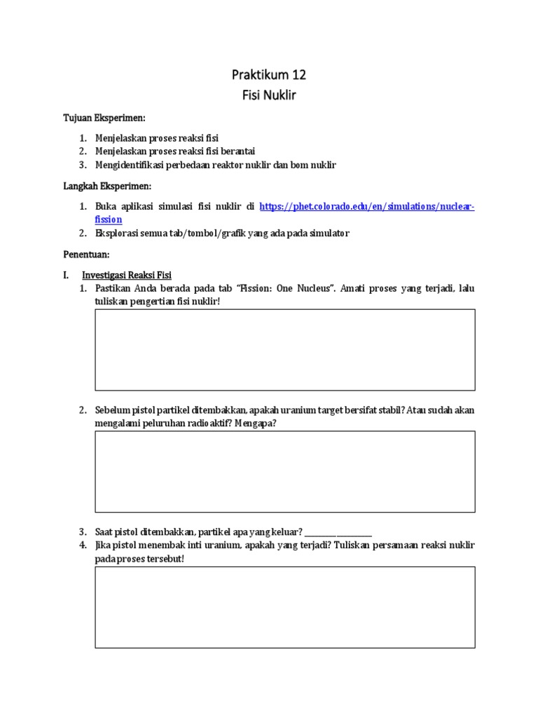 Eksperimen Fisi Nuklir | PDF