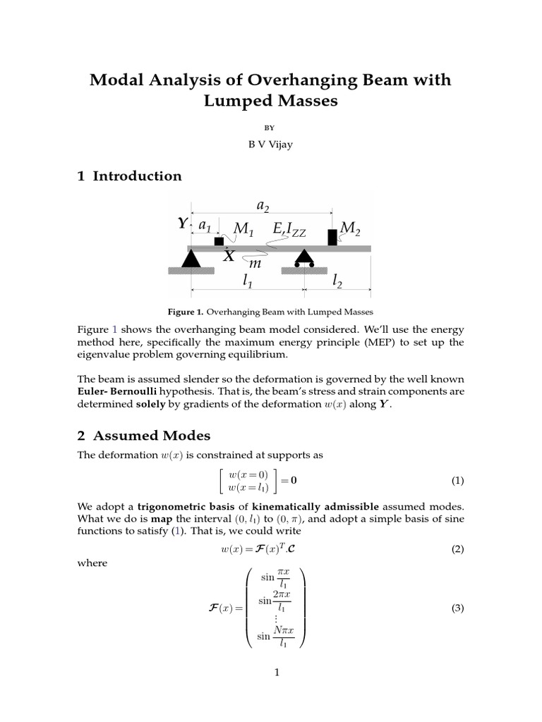 Modal Analysis of Beam With Lumped Masses | PDF | Beam (Structure ...