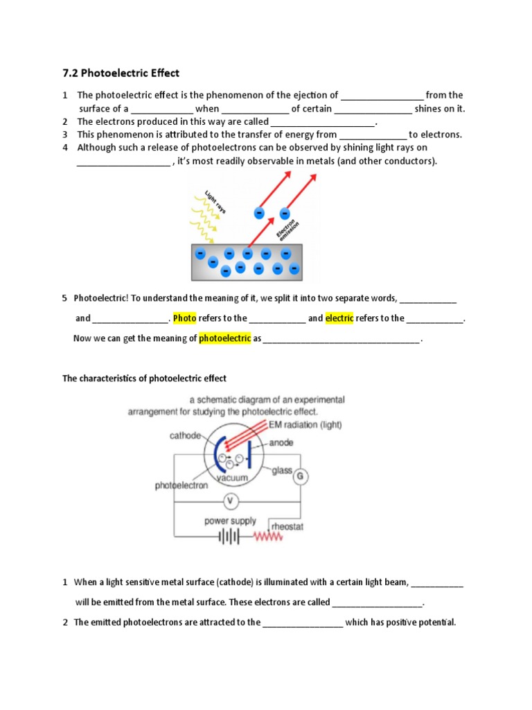 7.2 Photoelectric Effect (S) | PDF | Photoelectric Effect | Light