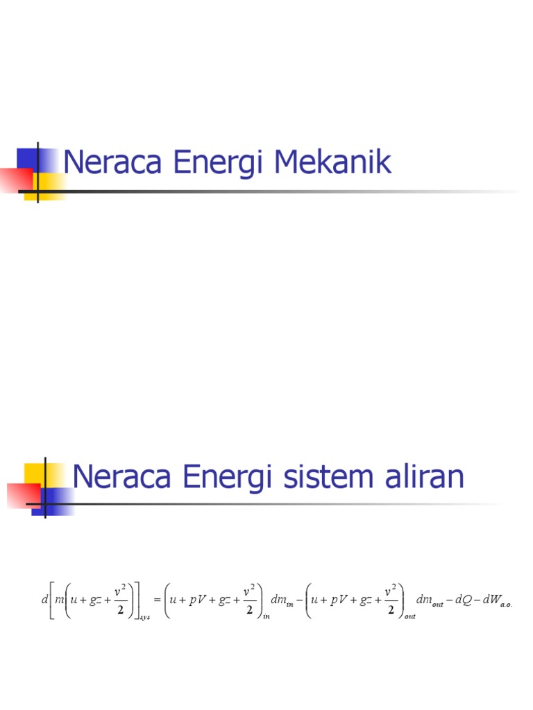 Neraca Energi Mekanik dalam Aliran Fluida | PDF