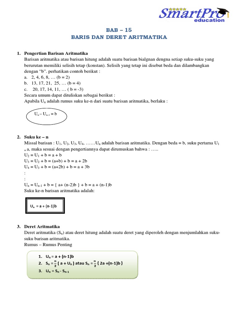 Baris Dan Deret Aritmatika | PDF