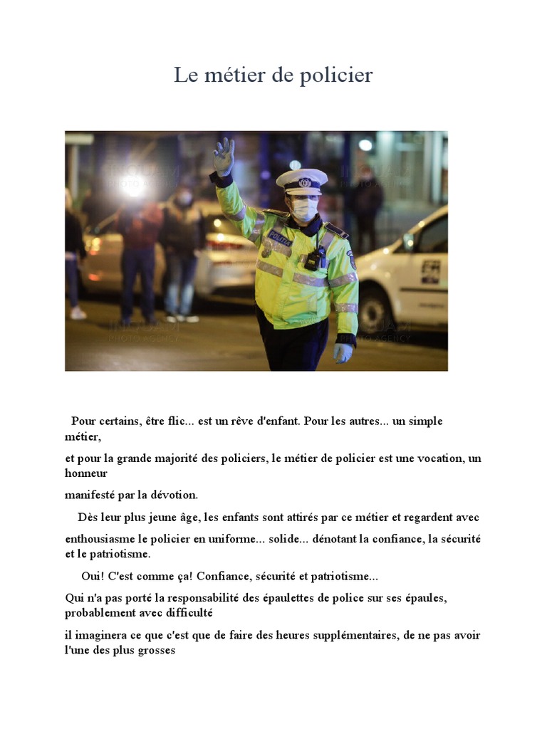Le métier de policier : vocation et défis | PDF | Bien-être