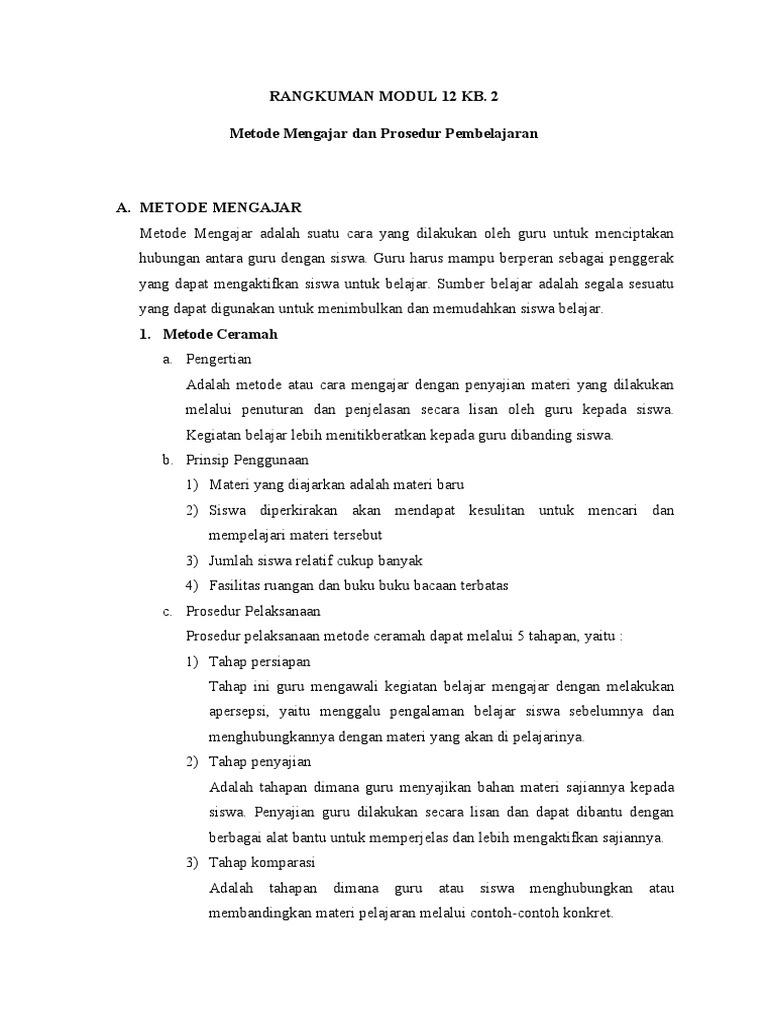 Rangkuman Modul 12 KB 2 | PDF