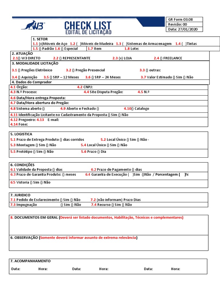 Check List Edital | PDF