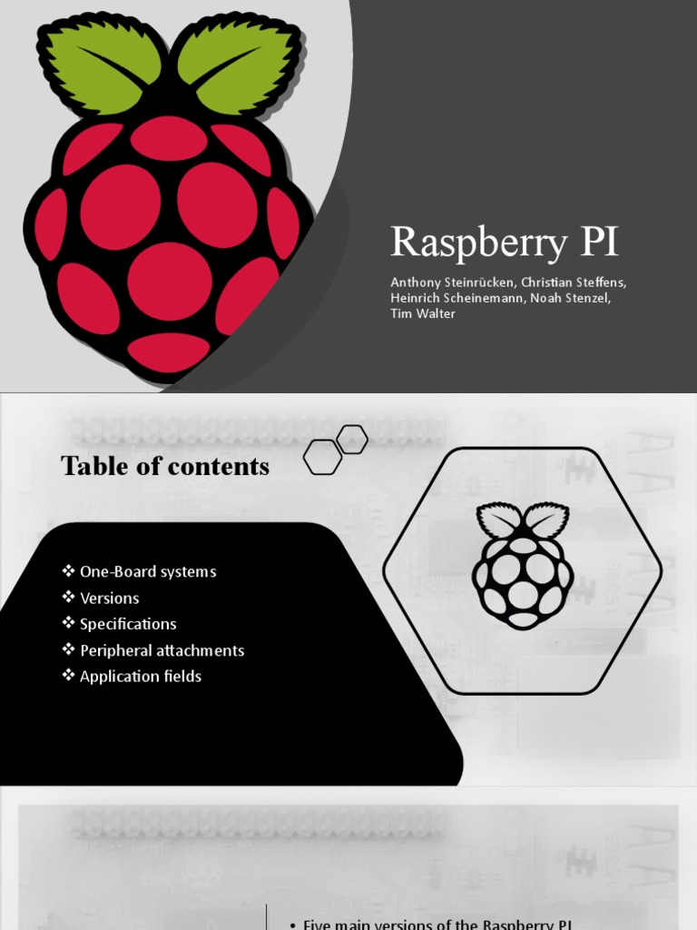 Raspberry PI Presentation 0.8 | PDF | Raspberry Pi | Computer Engineering