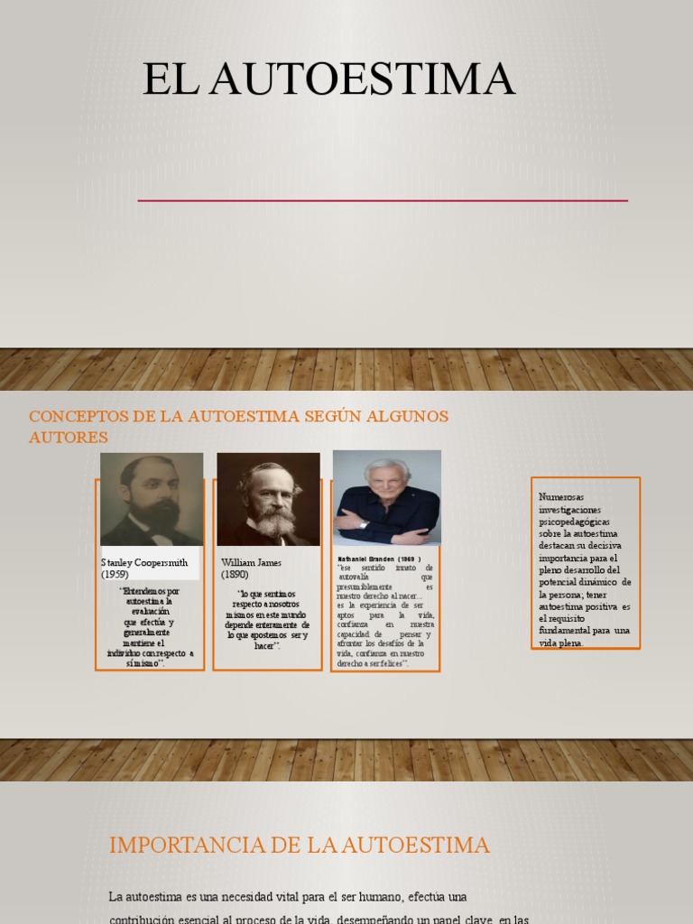 Conceptos clave de la autoestima según diferentes autores y su ...