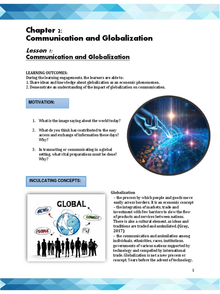 GEC-5 - Module - Chapter2 - Communication and Globalization - Lesson 1 - 3 | PDF | English As A ...
