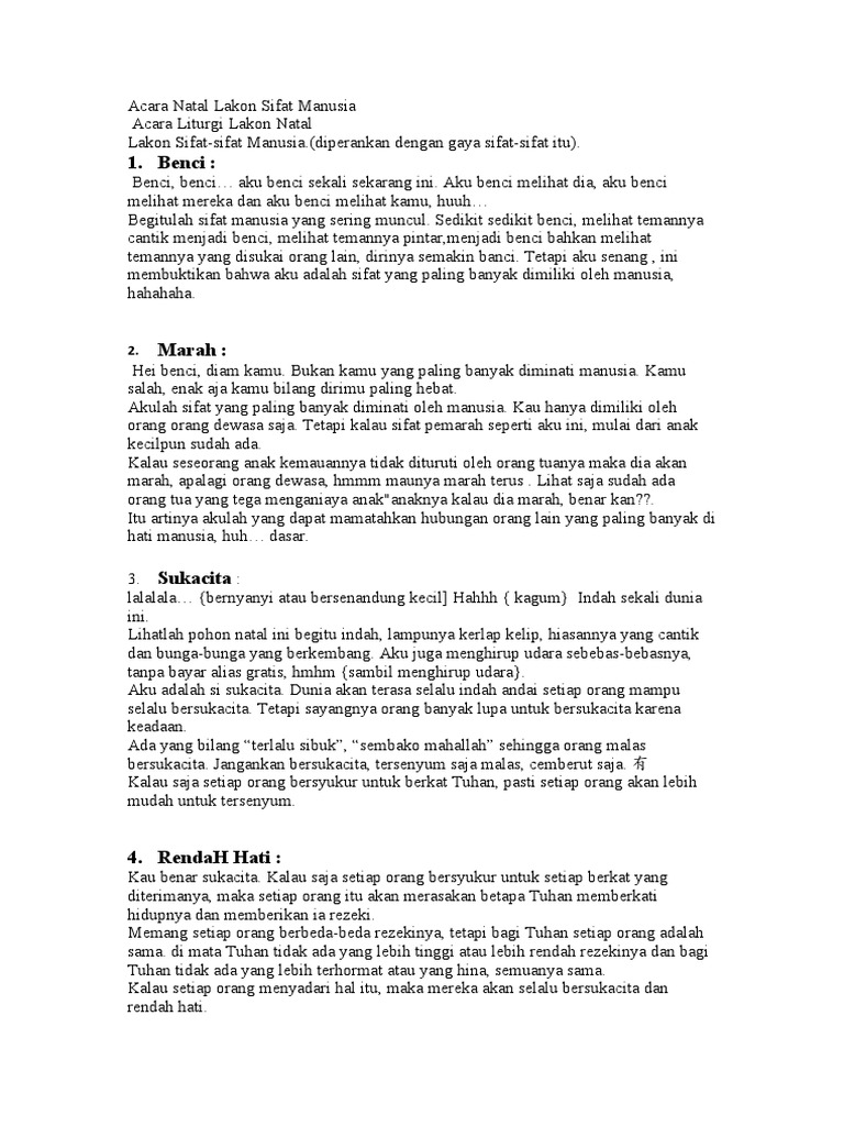 Acara Natal Lakon Sifat Manusia | PDF | Pengembangan Diri