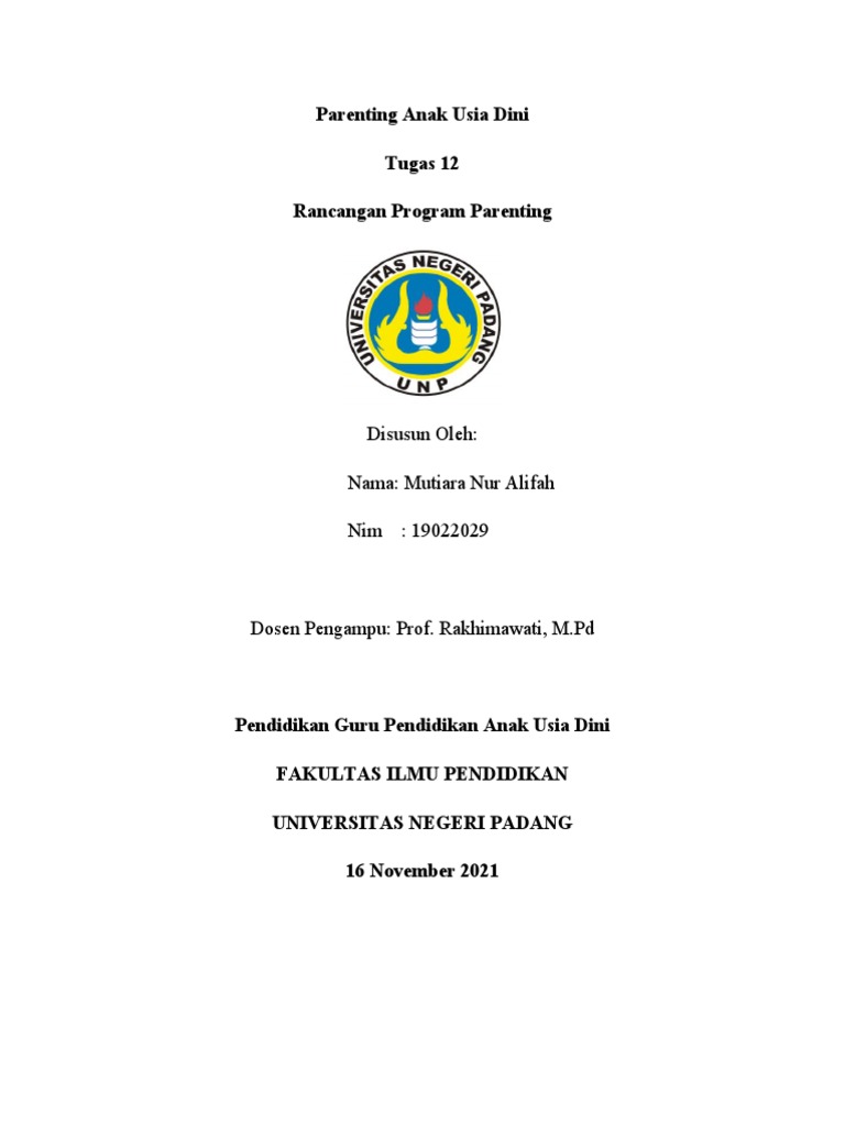 Rancangan Program Parenting PAUD | PDF