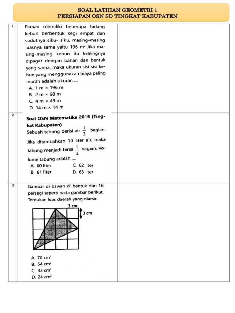 Soal Osn Latihan Geometri 1 | PDF
