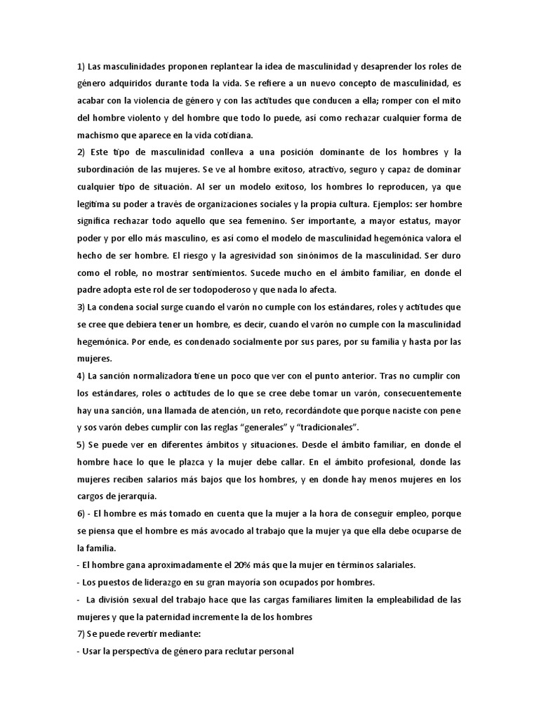 Respuesta Guia de Preguntas CLASE 2 LEY MICAELA | PDF | Masculinidad | Género