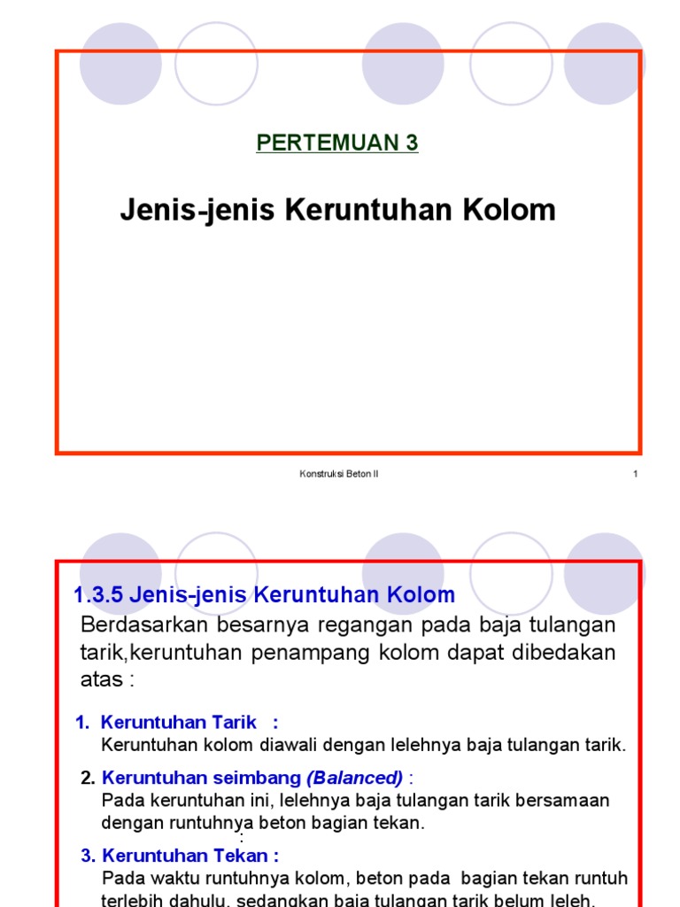 Jenis Keruntuhan Kolom Beton | PDF