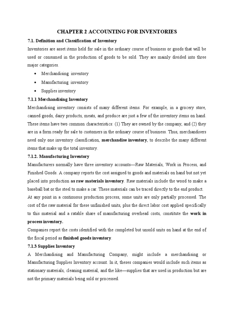 Chapter 1 Accounting For Inventory | PDF | Inventory | Inventory Valuation