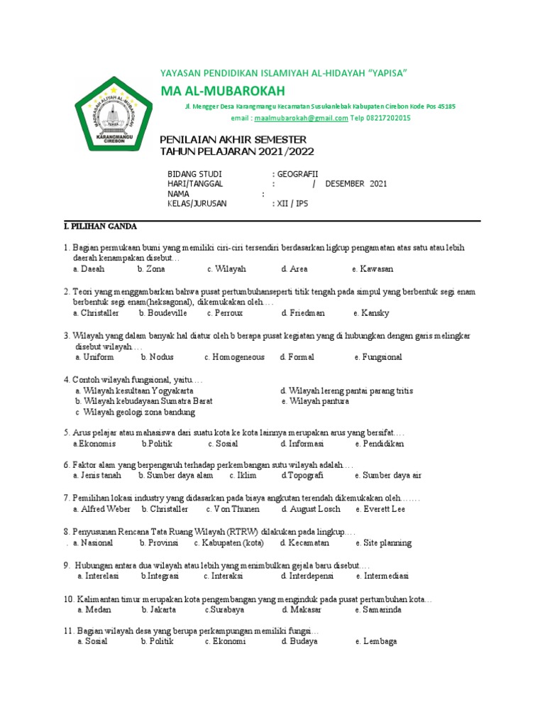 Pas Geo Xii, 1 2021 | PDF