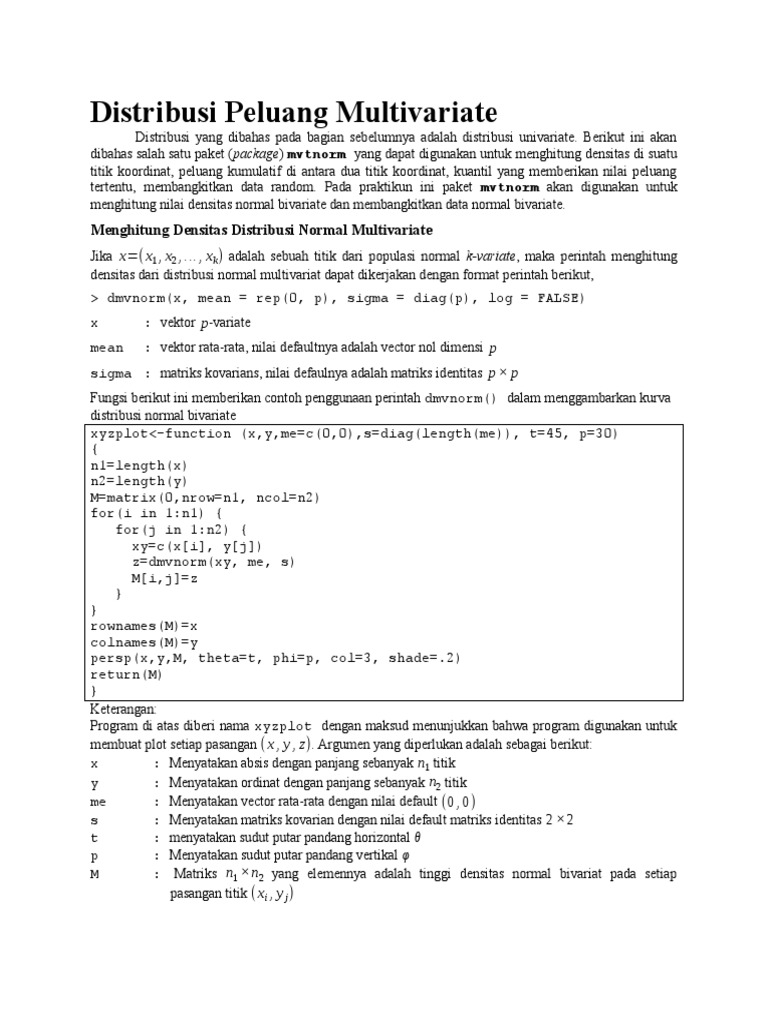 Modul8 Distribusi Multivariate | PDF