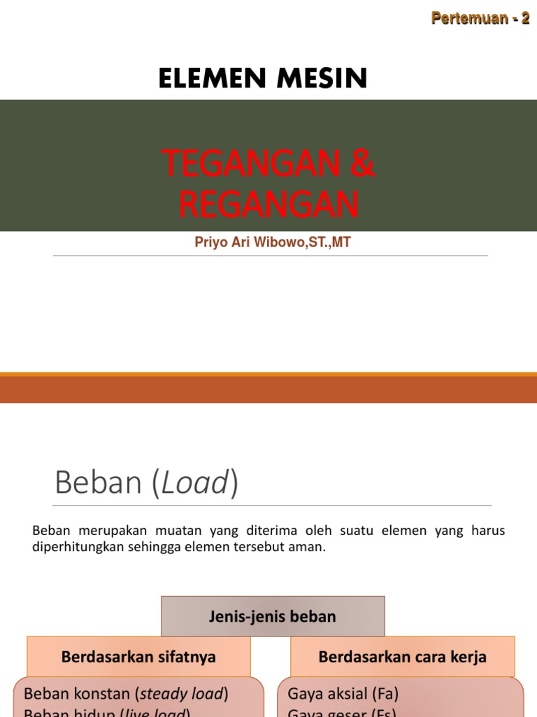 Elemen Mesin: Tegangan & Regangan | PDF | Sains & Matematika ...