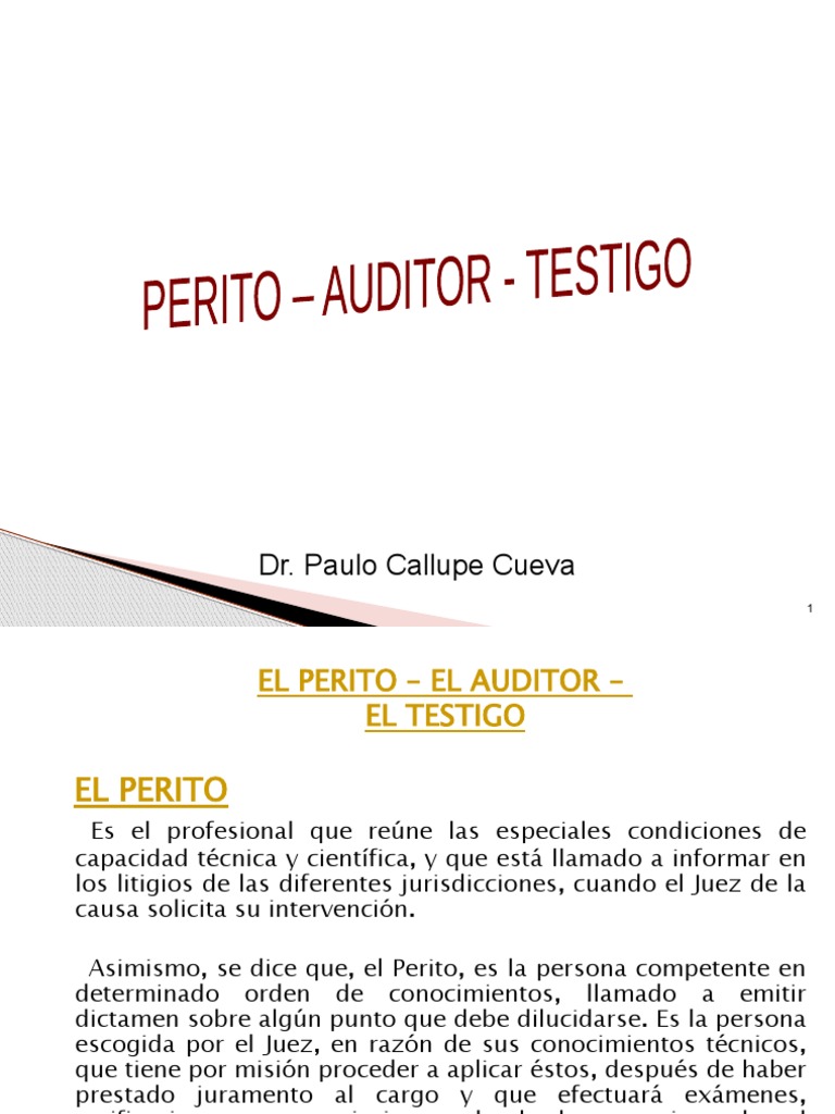 Funciones y Características del Perito | PDF | Testigo experto | Contralor