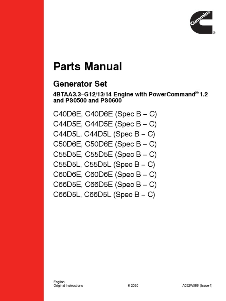 Parts Manual: Generator Set | PDF | Mains Electricity | Transformer