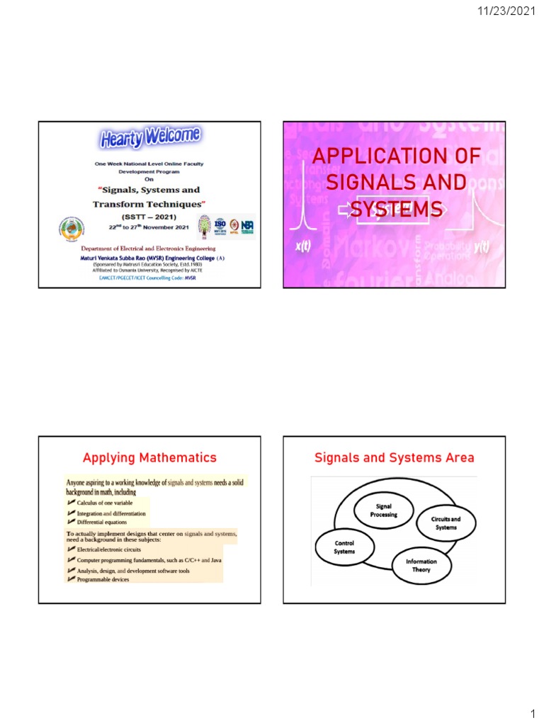 Application of Signals and Systems | PDF
