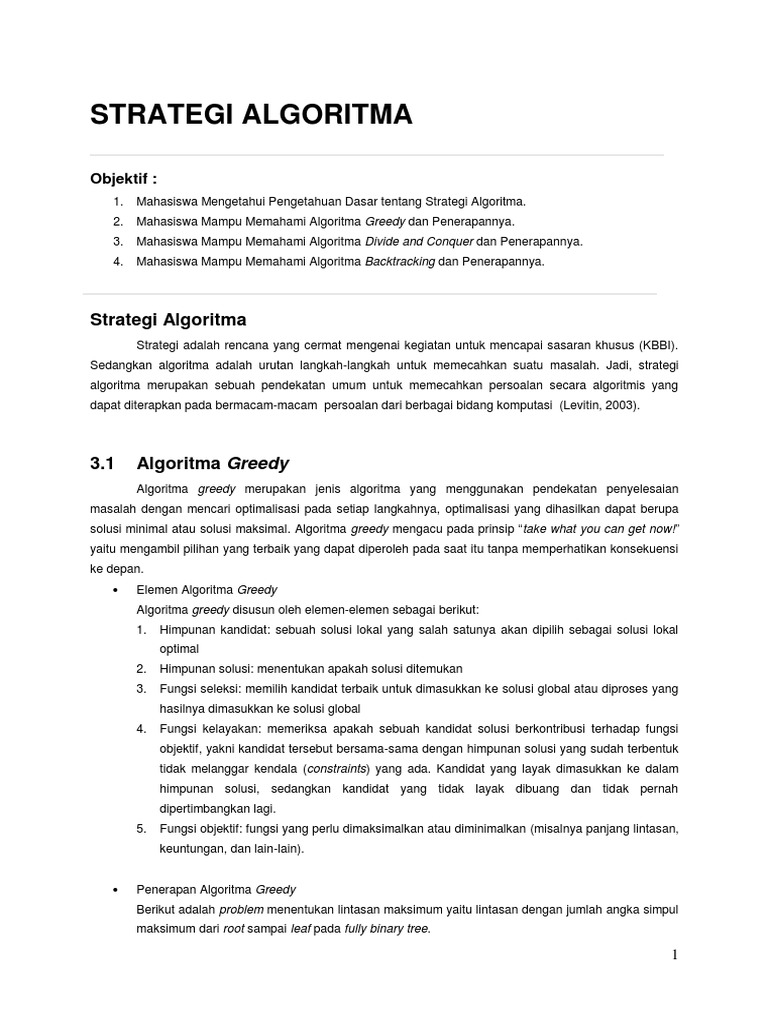 (Modul Tulis) Topik 3 Strategi Algoritma | PDF