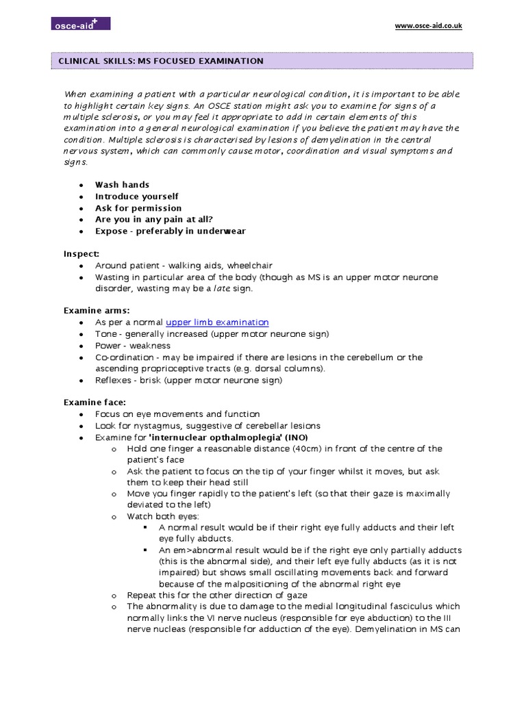 A Comprehensive Guide to Performing a Focused Neurological Examination ...