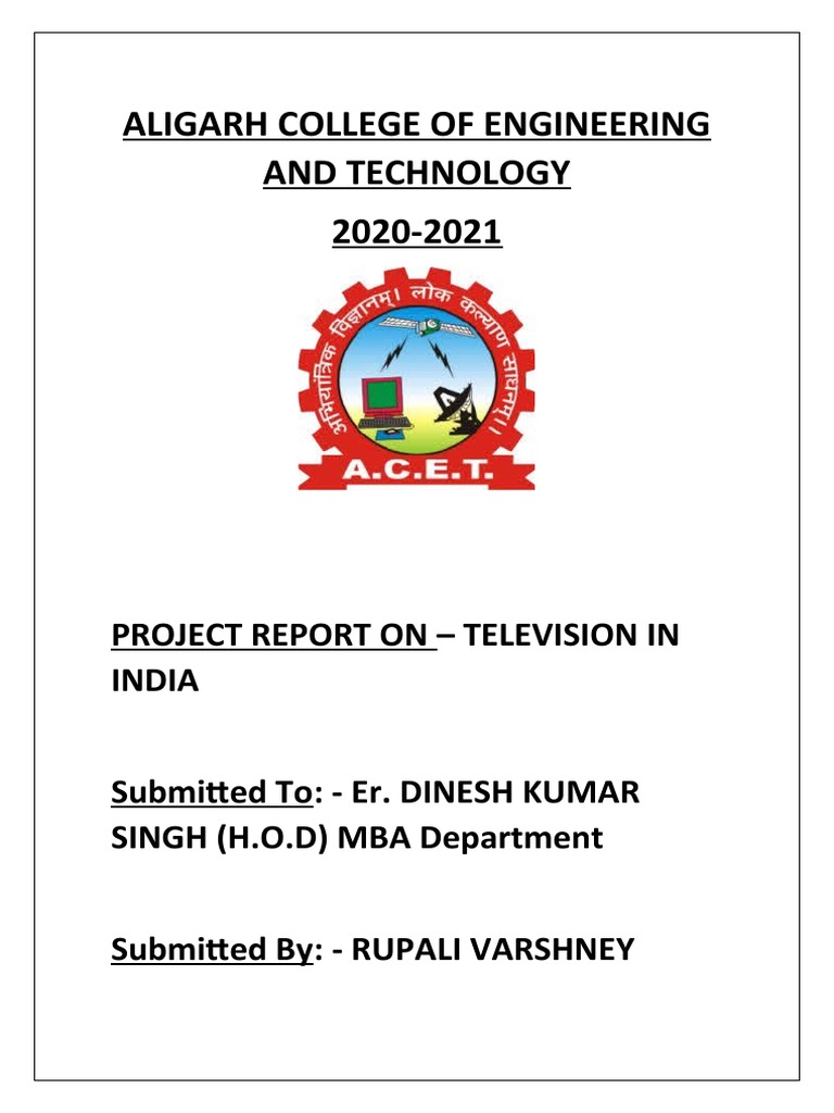 Aligarh College of Engineering and Technology 2020-2021: Project Report ...