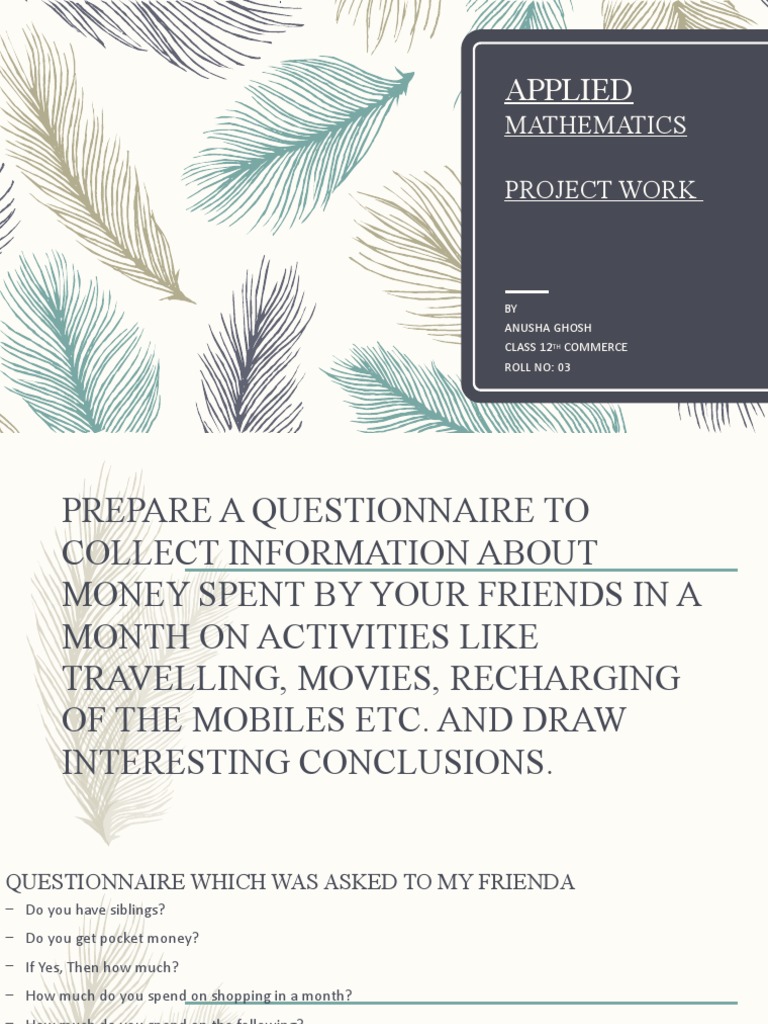 Applied: Mathematics Project Work | PDF