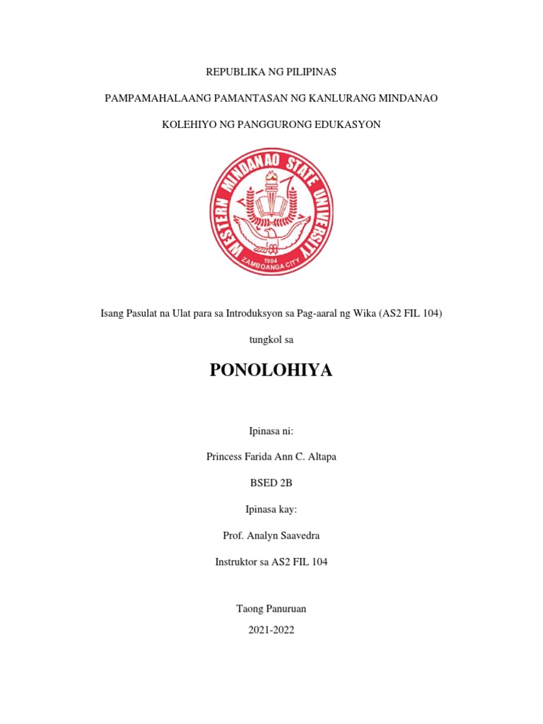 PONOLOHIYA | PDF