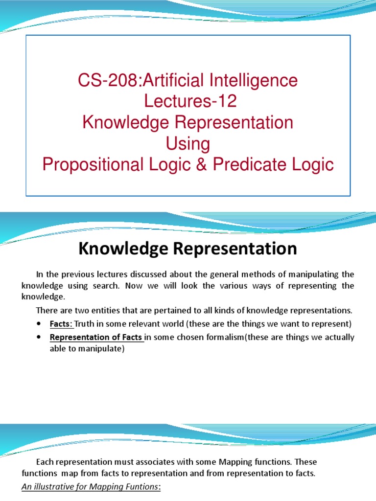 AI L-12 Knowledge Representation | PDF | Knowledge Representation And ...