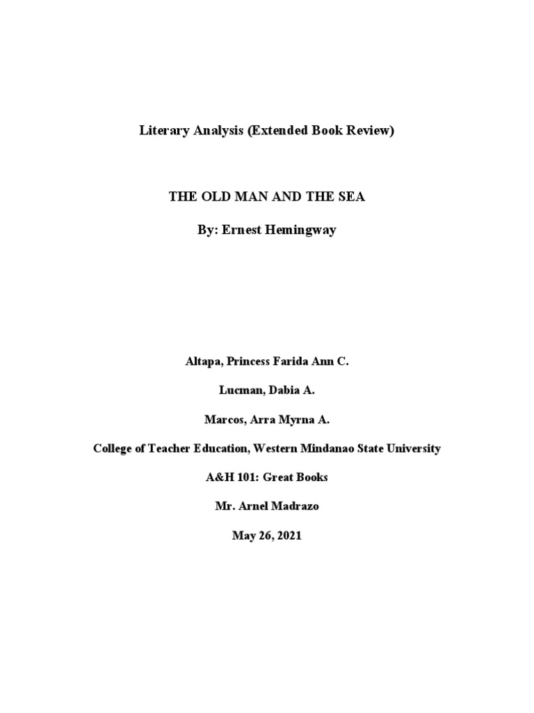 Literary Analysis (The Old Man and The Sea) | PDF