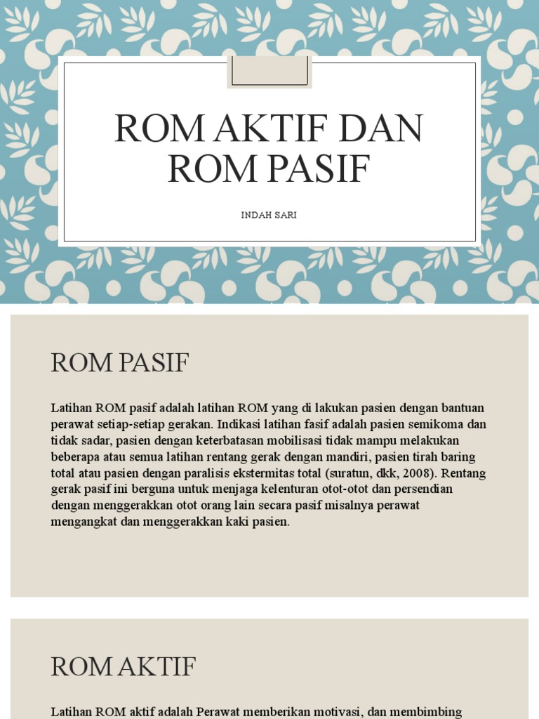 Latihan ROM Aktif dan Pasif untuk Pasien | PDF