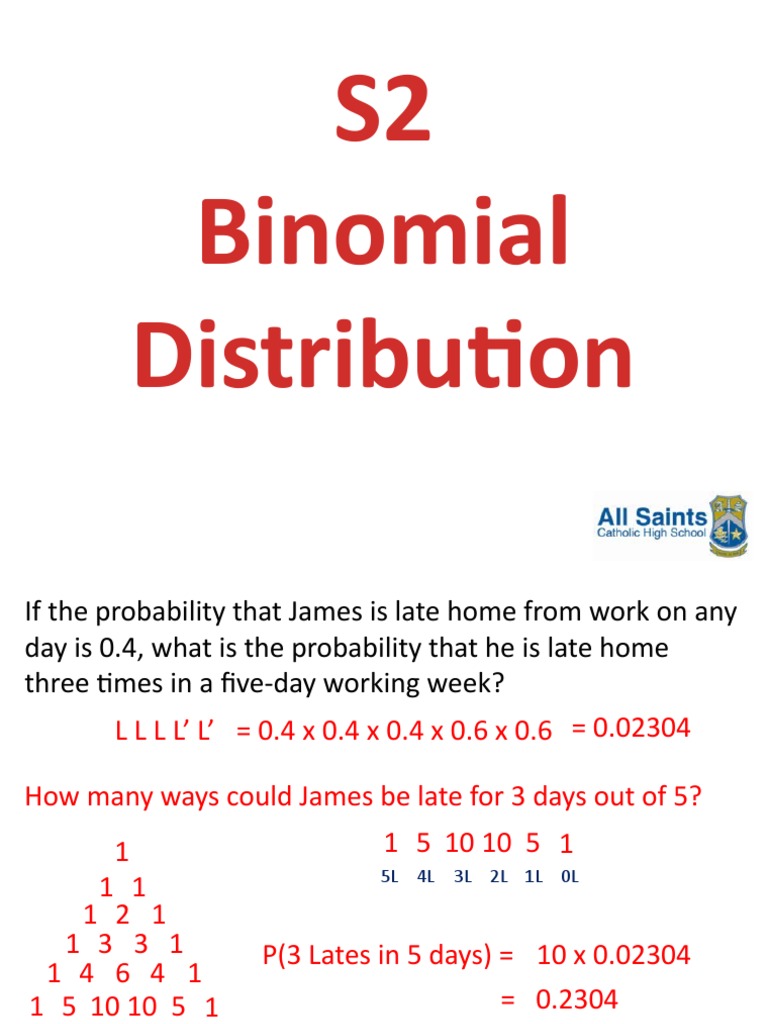 S2 Binomial Distribution | PDF | Variance | Probability