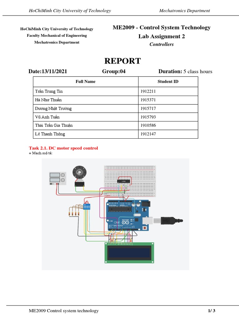 Date:13/11/2021 Group:04 Duration:: ME2009 - Control System Technology ...