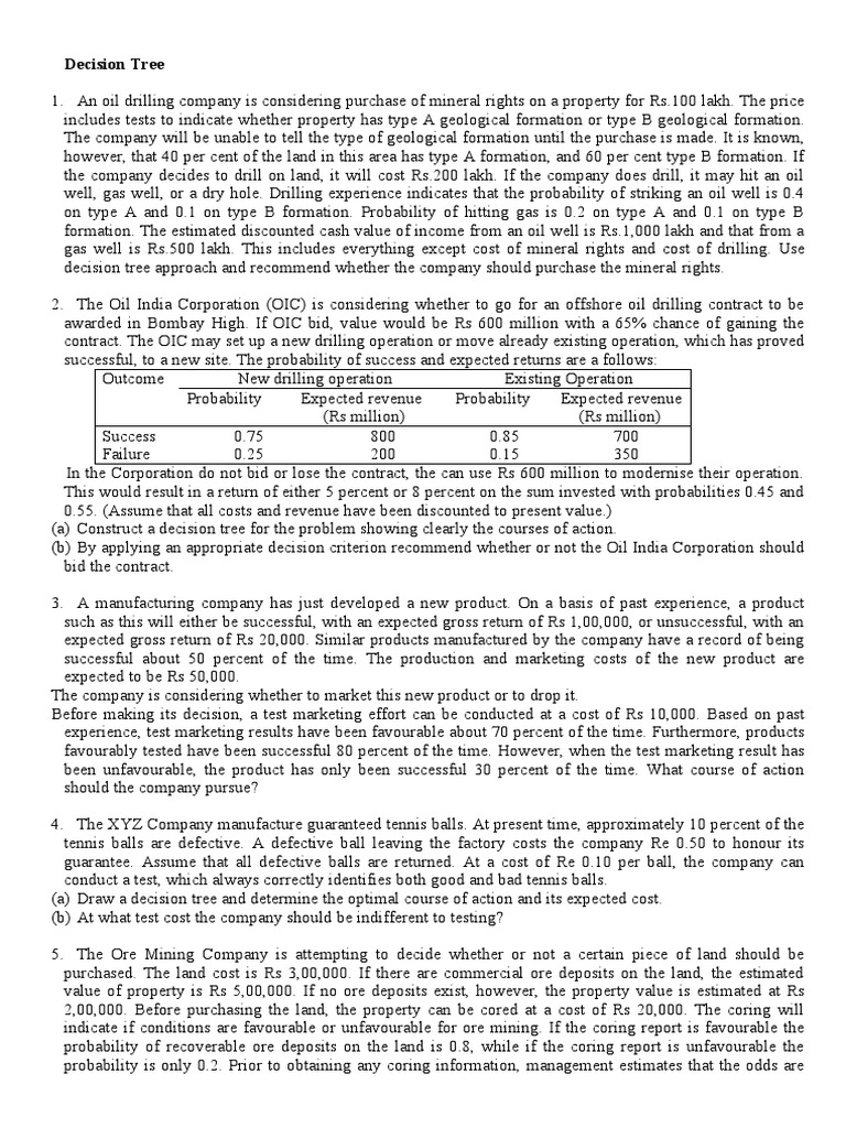Decision Tree | PDF | Oil Well | Mineral Rights