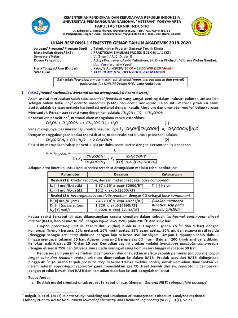 Soal Ujian Responsi-1 | PDF
