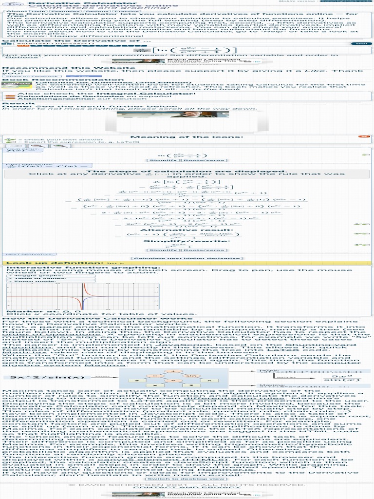 Derivative Calculator - With Steps! | PDF | Derivative | Function ...