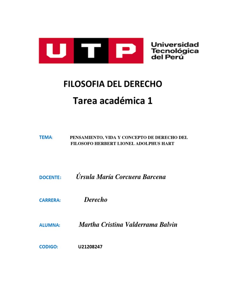 Pensamiento y Vida Del Filosofo Herbert Lionel Adolphus Hart | PDF ...