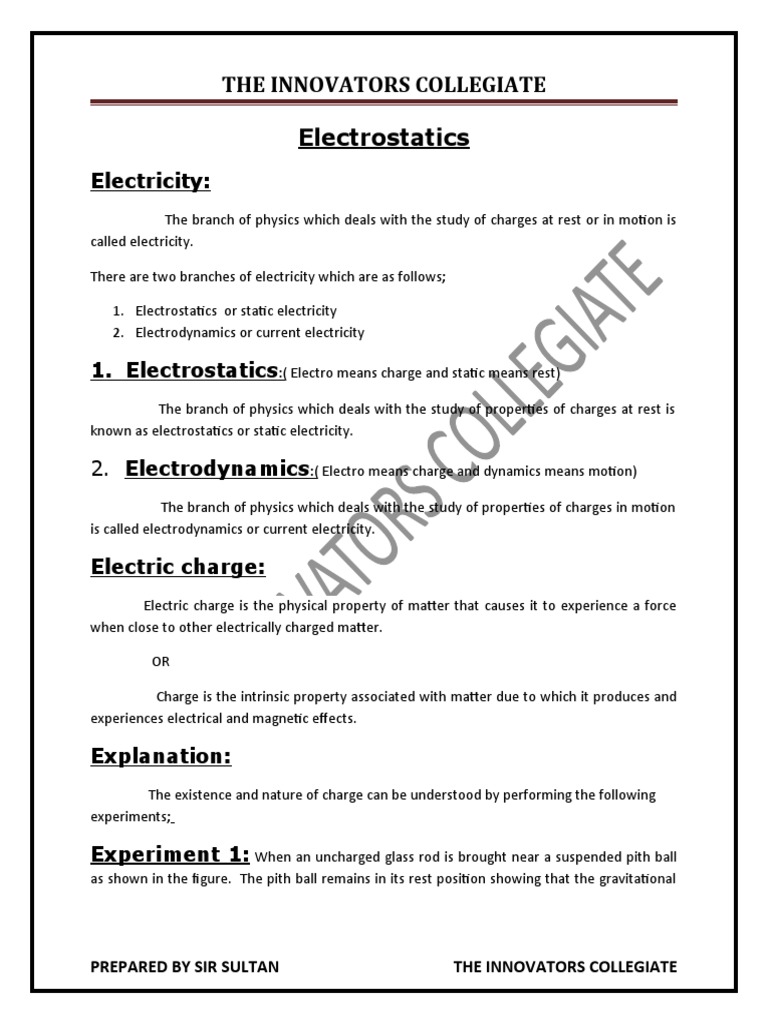 Understanding Electrostatics and Forces | PDF | Capacitor | Electric Charge
